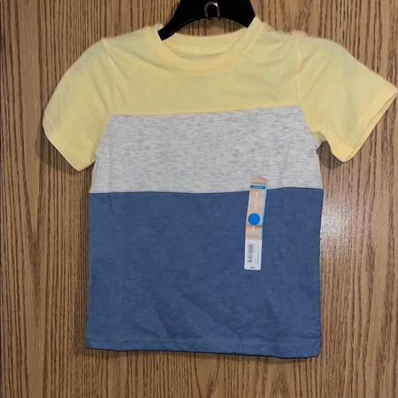 Shirts & Tops | Kids Color Block Tshirt Yellow Gray And Blue | Poshmark